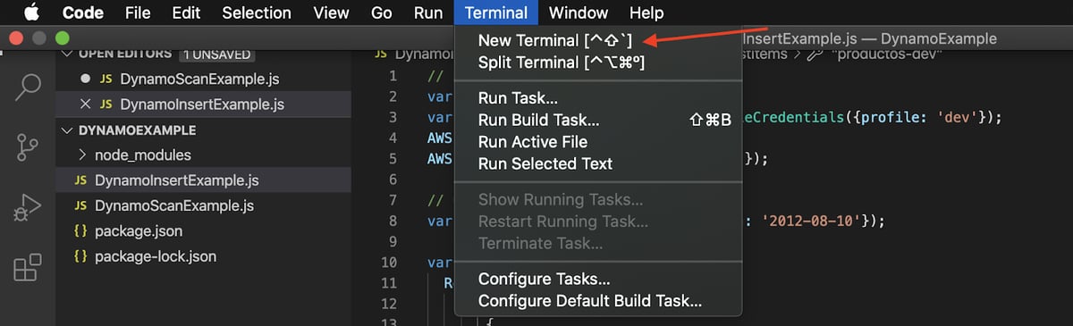 Cómo configurar el SDK de AWS para Nodejs