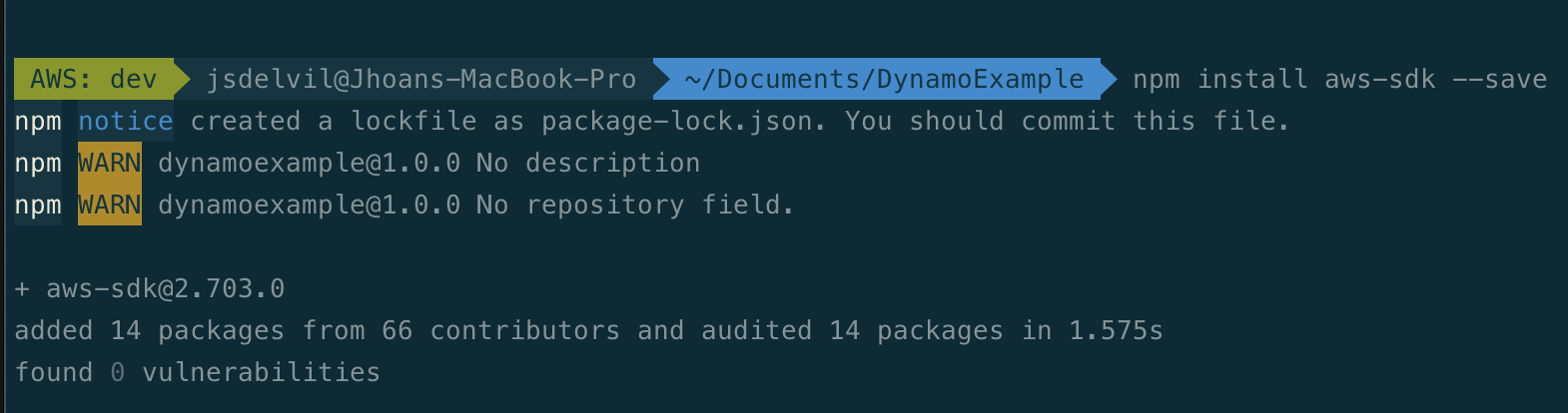 Cómo configurar el SDK de AWS para Nodejs
