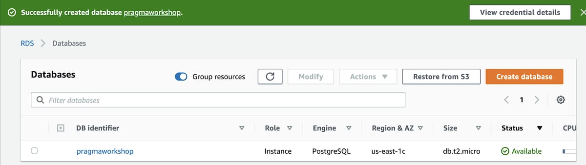 Cómo crear una base de datos en Amazon RDS